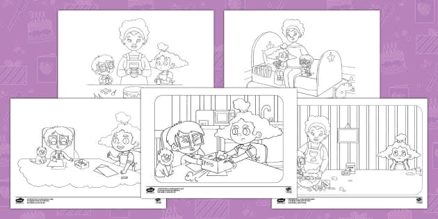 Asha și Leo învață să împartă – Desene de colorat