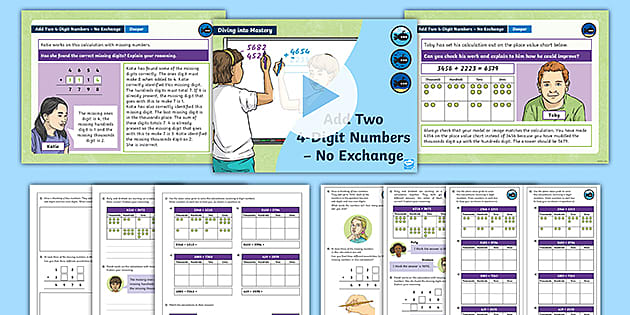 👉 White Rose Supporting Y4 Add Two 4-Digit Numbers No Exchange