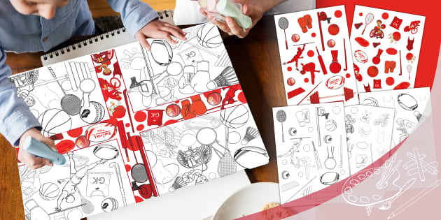Commonwealth Games England Flag Collage Activity Pack