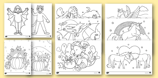 Halloween – Pachet cu desene de colorat - Twinkl