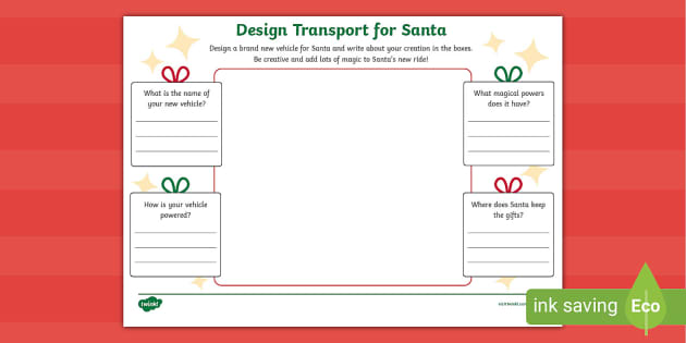 Design Transport for Santa Activity Sheet - Twinkl