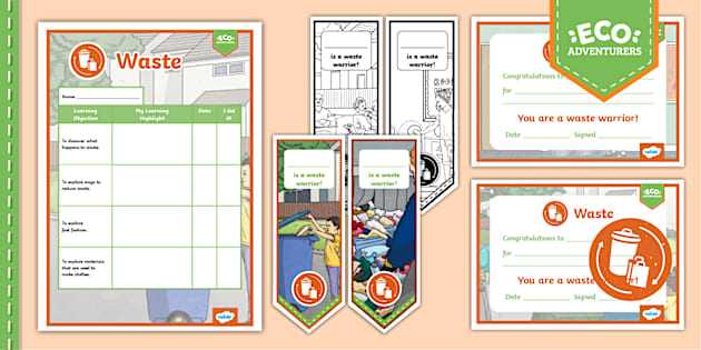 Year 4 Waste Bookmarks, Certificates & Reward Chart