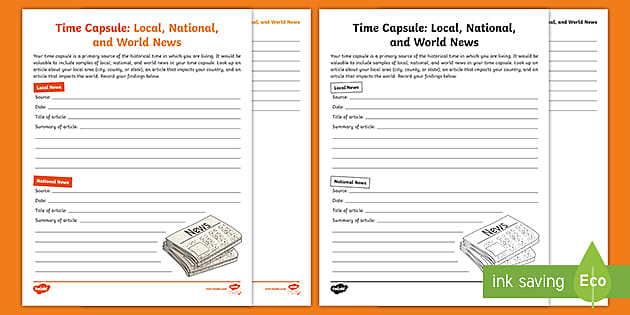 Time Capsule: Local, National, and World News for 3rd-5th Grade