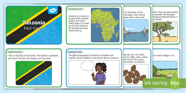 KS1 Tanzania Fact Cards (teacher made) - Twinkl