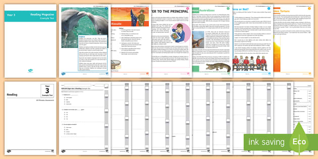 NAPLAN-Style English Example Tests - Set 4 Year 3 Reading Sample Test