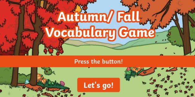 秋のインタラクティブゲーム Autumn/ Fall English Vocabulary Game