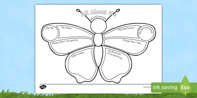 All About Me Butterfly Activity Sheet All About Me Butterfly Activity Sheet