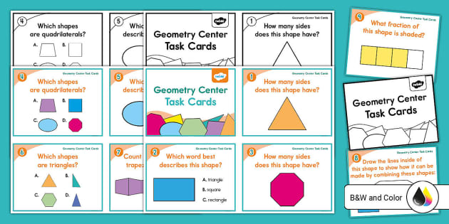 First Grade Geometry Center Task Cards (teacher made)