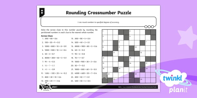 PlanIt Maths Y6 Fractions: Rounding Decimals Home Learning Tasks