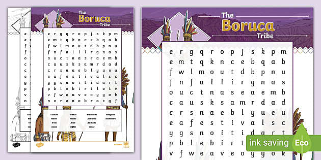 Boruca Tribe Word Search (Teacher-Made) - Twinkl