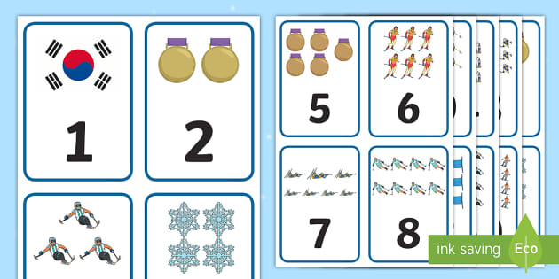 Winter Paralympics 0-20 Number Cards