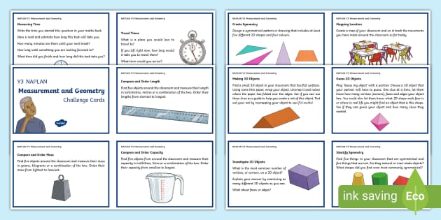 Grade 3 NAPLAN Measurement and Geometry Open Ended Challenge Cards