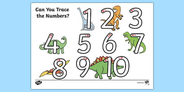 Dinosaur Themed Number Formation 1-10 Worksheet / Activity Sheet