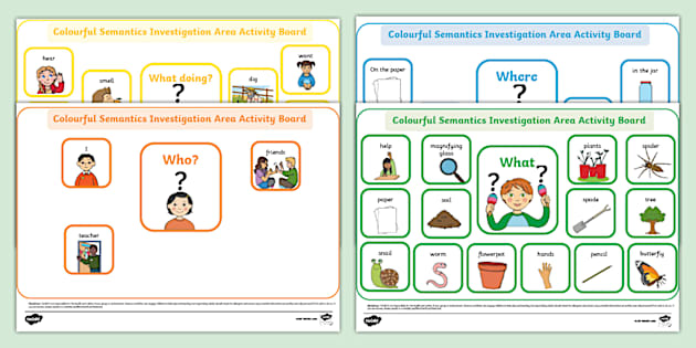 Colourful Semantics Investigation Area Activity Board