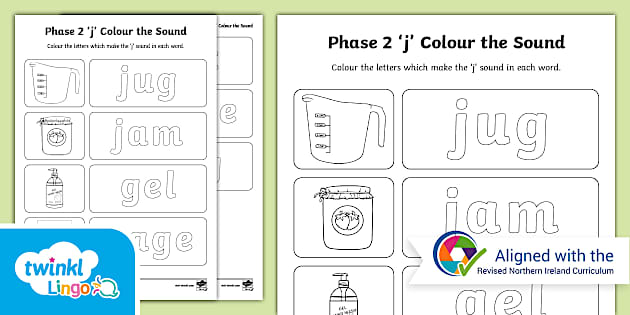 Linguistic Phonics Phase 2 'j' - Colour the Sound