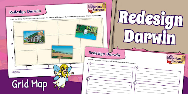 Design a Grid Map with Natural, Managed and Constructed Features of Darwin