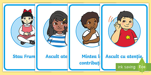 👉 Reguli de comportare - Planșe cu imagini și cuvinte | Twinkl