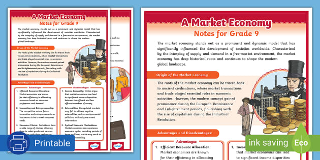 A Market Economy: Notes for Grade 9 (professor feito)