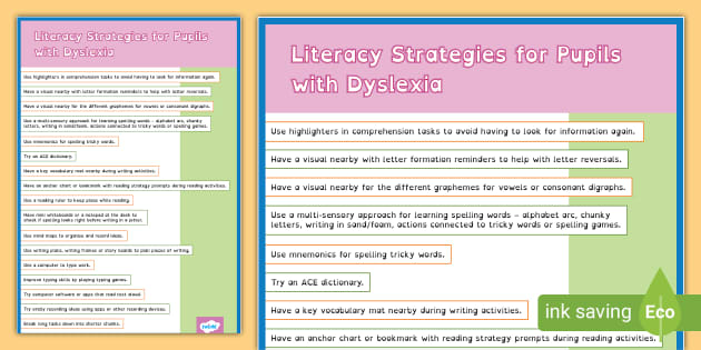 Strategies to Support Dyslexia in the Classroom Poster