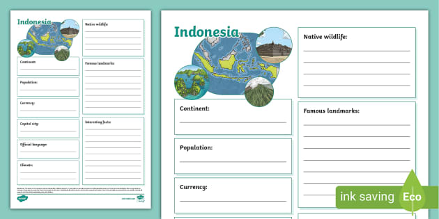 Indonesia Fact File Template (l'enseignant a fait) - Twinkl