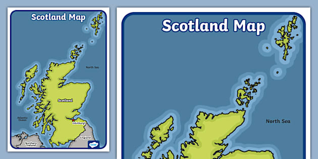 KS1 Scotland Display Map - Geography - Countries - Twinkl