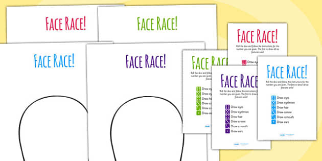 Face Race Activity (teacher made) - Twinkl