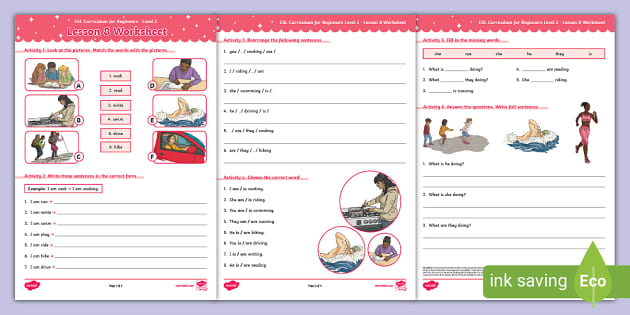 ESL Curriculum Lesson 8 Worksheet Twinkl (Teacher-Made)