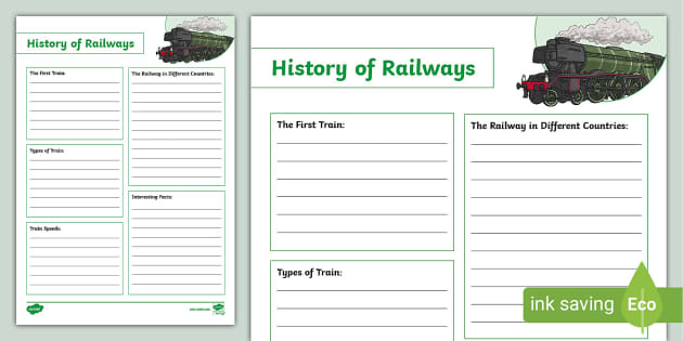 History of Railway Fact File Template,steam trains - Twinkl