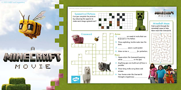 Minecraft Activity Placemat | A Minecraft Movie | Twinkl