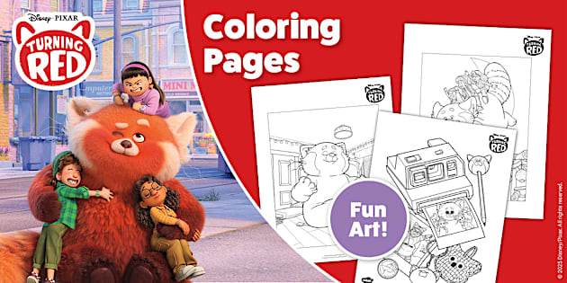Turning Red: Red Panda Mei Coloring Pages