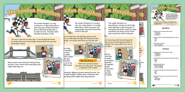 London Marathon Differentiated Reading Comprehension