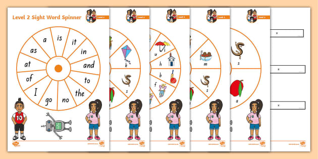 Phonics Level 2 Sound Spinners (teacher made) - Twinkl