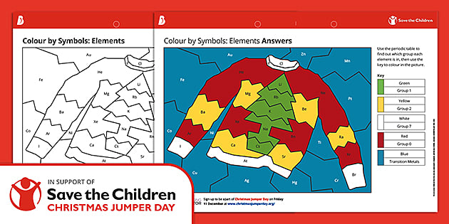 FREE! - Christmas Colour by Symbols: Elements | Chemistry | Beyond