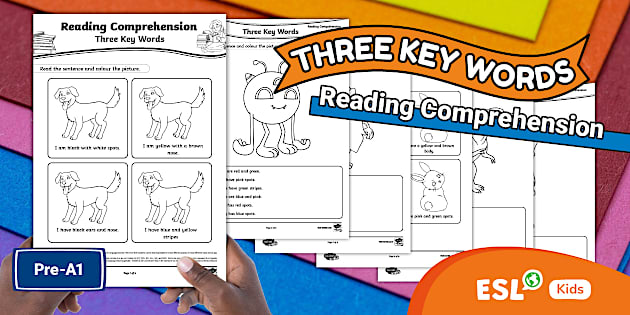 ESL Three Key Words Reading Comprehension [Kids, Pre-A1]