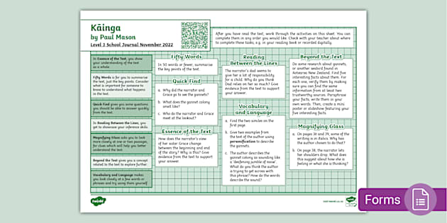 Level 3 November 2022 School Journal: Kāinga (Comprehension)