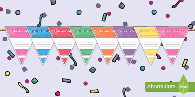 Banderines: Propósitos de año nuevo (teacher made)