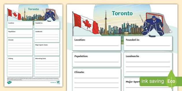 Toronto Fact File Template (professor feito) - Twinkl