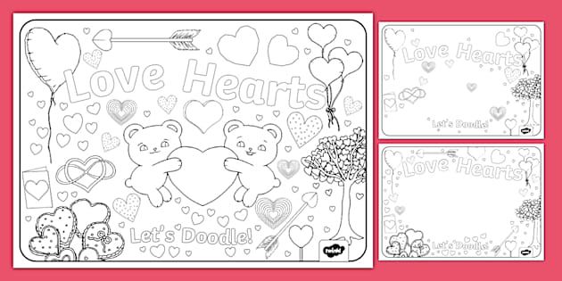 Love Heart Colouring Pages - KS1 - Twinkl