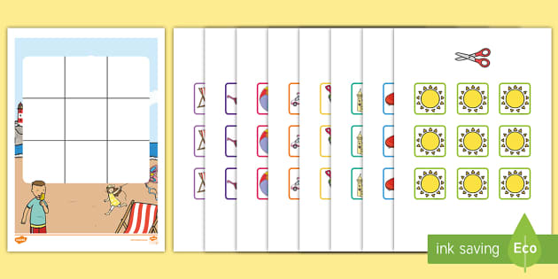 Three in a Row Seaside Activity (teacher made) - Twinkl