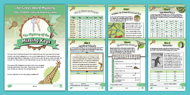 Year 3: The Great Word Mystery Problem-Solving Mystery Game
