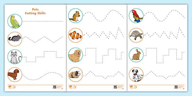 Cutting Skills Worksheets | Fine Motor Skills | Twinkl