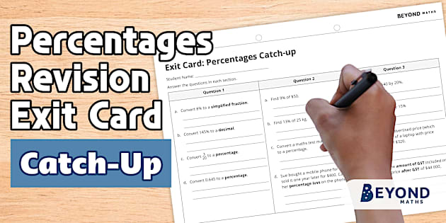 Percentages Revision Exit Card