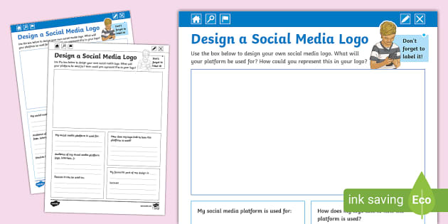 Design Your Own Social Media Logo Activity Sheet - Twinkl