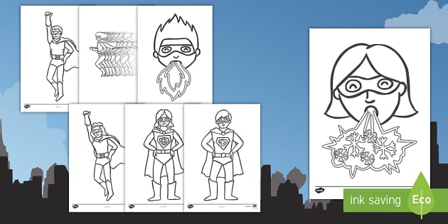 Superheroes Coloring Sheets (teacher made) - Twinkl