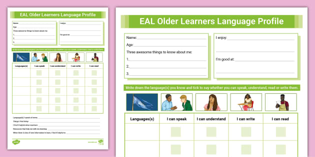 EAL Older Learner Language Profile (teacher made) - Twinkl