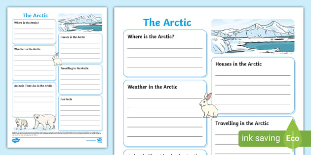 The Arctic Fact File Template - KS1 Geography - Twinkl
