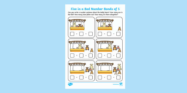 Five In A Bed Number Bonds To 5 Worksheet five-in-a-bed-number-bonds-to-5-worksheet