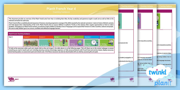 👉 French: Year 4 Teaching Guidance (teacher made)