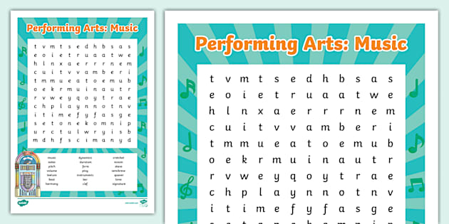 Performing Arts - Music Word Search