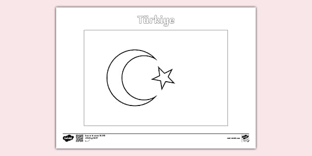 Türkiye Flag Colouring - Twinkl Colouring - Twinkl